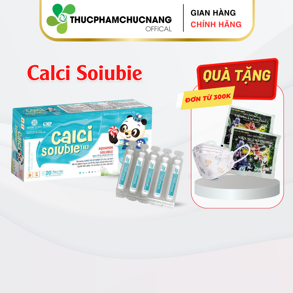 Nd Canxi Hữu Cơ Calci Soluble Nghĩa Dũng 20 ống Bổ Sung Canxi Và