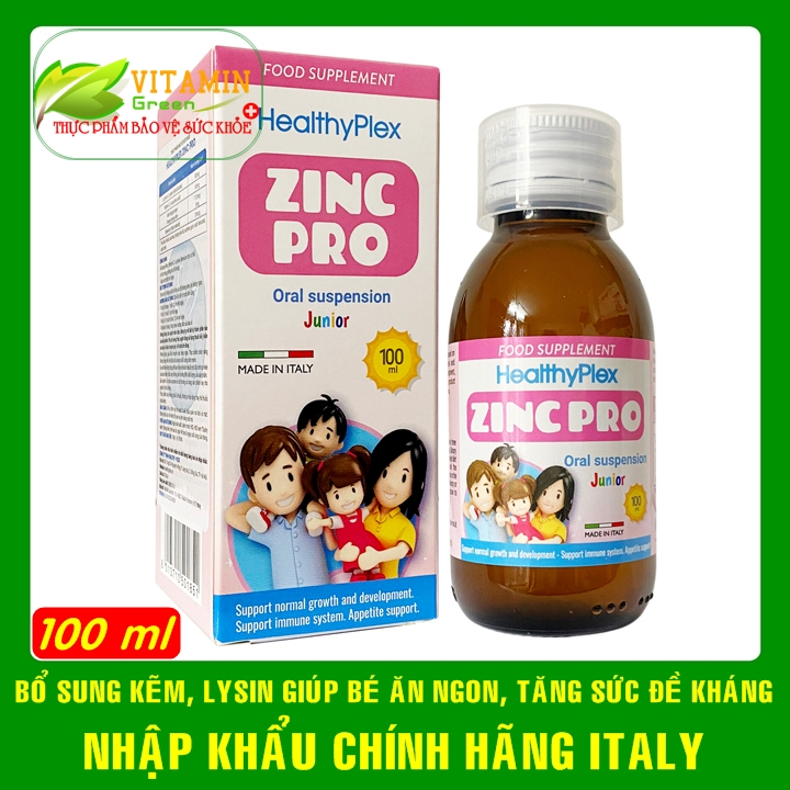 HealthyPlex ZINC PRO Kẽm sinh học cho bé giúp tăng sức đề kháng giúp trẻ ăn ngon vượt trội ...