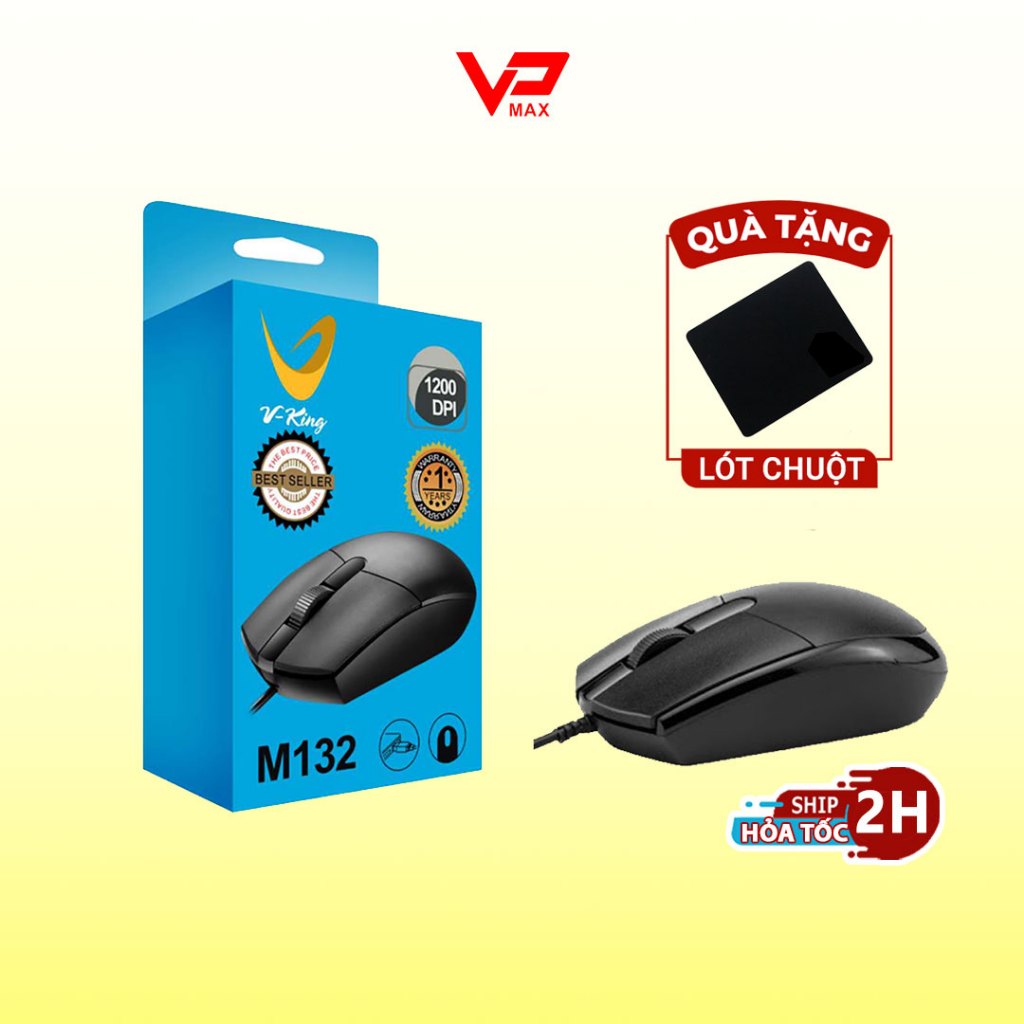 [ Tặng lót chuột ] BH 2 năm Chuột có dây USB Vking M132 - Chuột máy ...