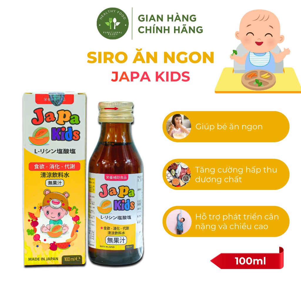 Japa kids Chính hãng Siro ăn ngon cho bé Hỗ Trợ Bé Tăng Cân Cho Bé lọ ...