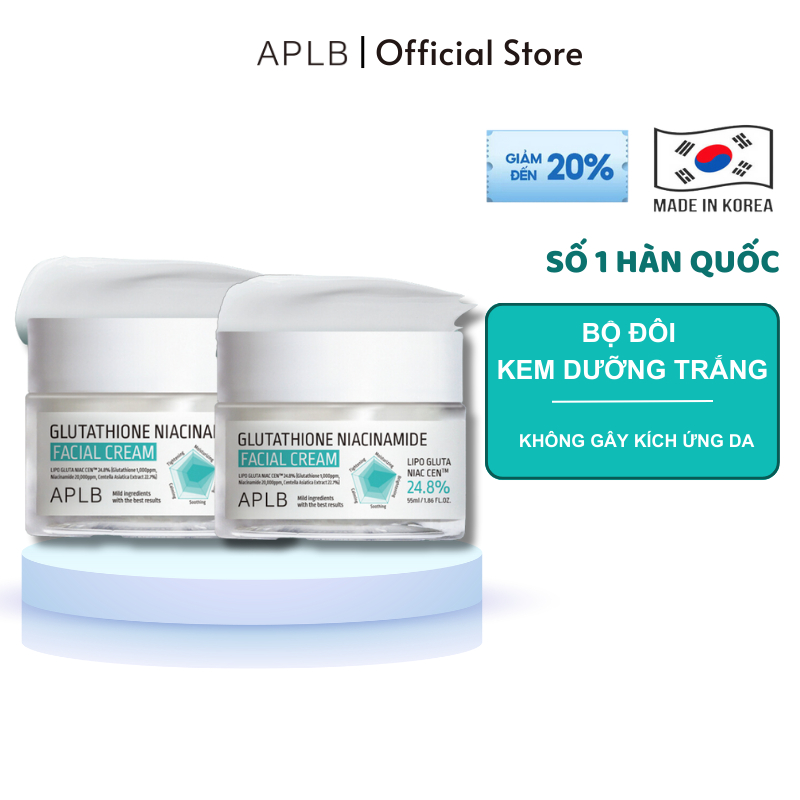 Bộ Đôi Kem Dưỡng Trắng Aplb Cấp Ẩm Se Khít Lỗ Chân Lông Glutathione