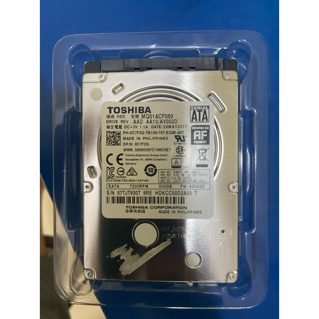 Ổ Cứng HDD Toshiba 2.5 Inch 500GB 7200rpm MQ01ACF050 Cũ | Shopee Việt Nam