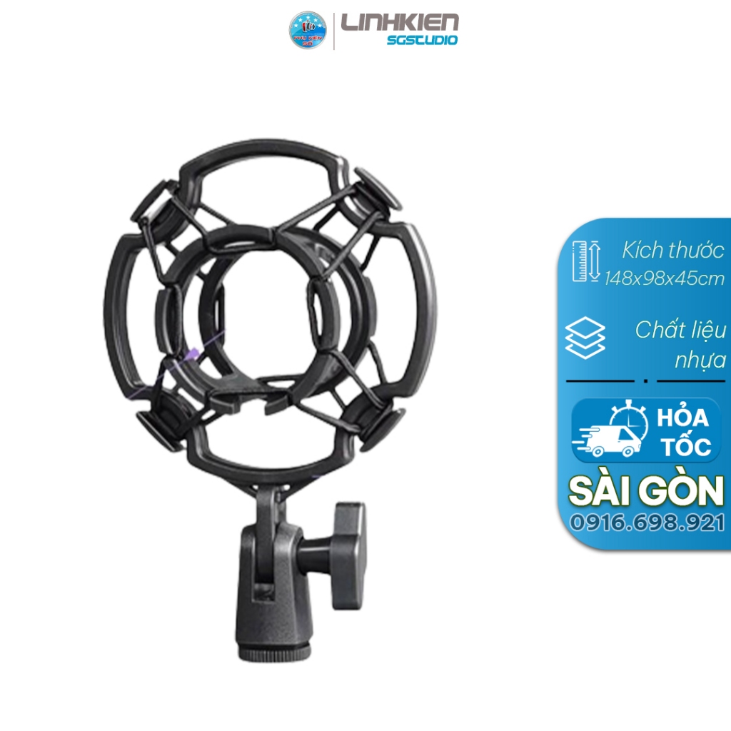 Shockmount cho micro mic thu âm,mic live stream đầu ren 3/8 giá ôm mic ...