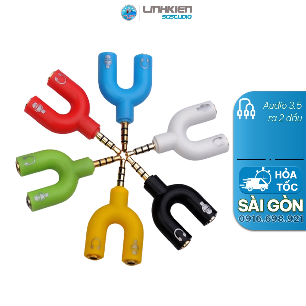 🔥 GIÁ SỈ 🔥 Jack Cục chia 1 đầu 3.5mm ra 2 đầu 3.5mm cho phone and Loa ...
