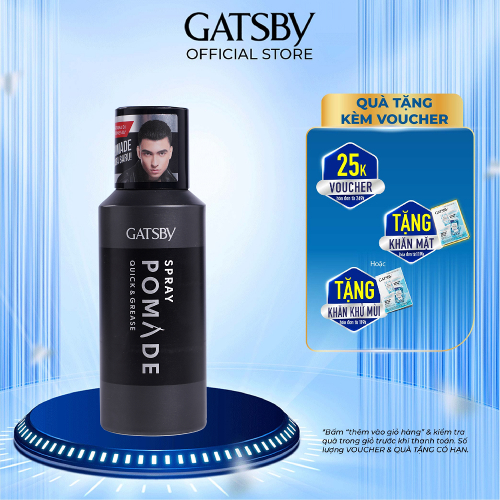 Xịt Tạo Kiểu Tóc GATSBY Spray Pomade Quick & Grease 150ml | Shopee Việt Nam