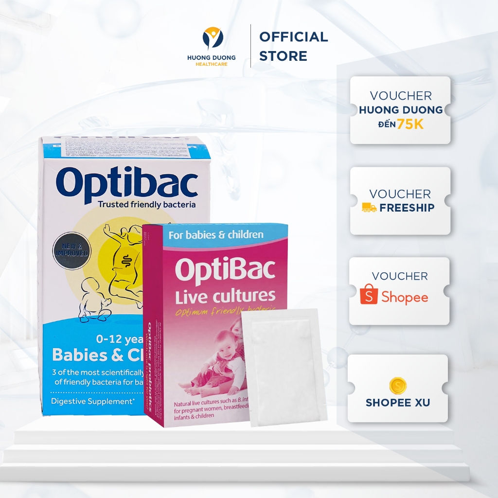 Men vi sinh Optibac Babies & Children (0-12 tuổi) với Vitamin D3 & chất ...