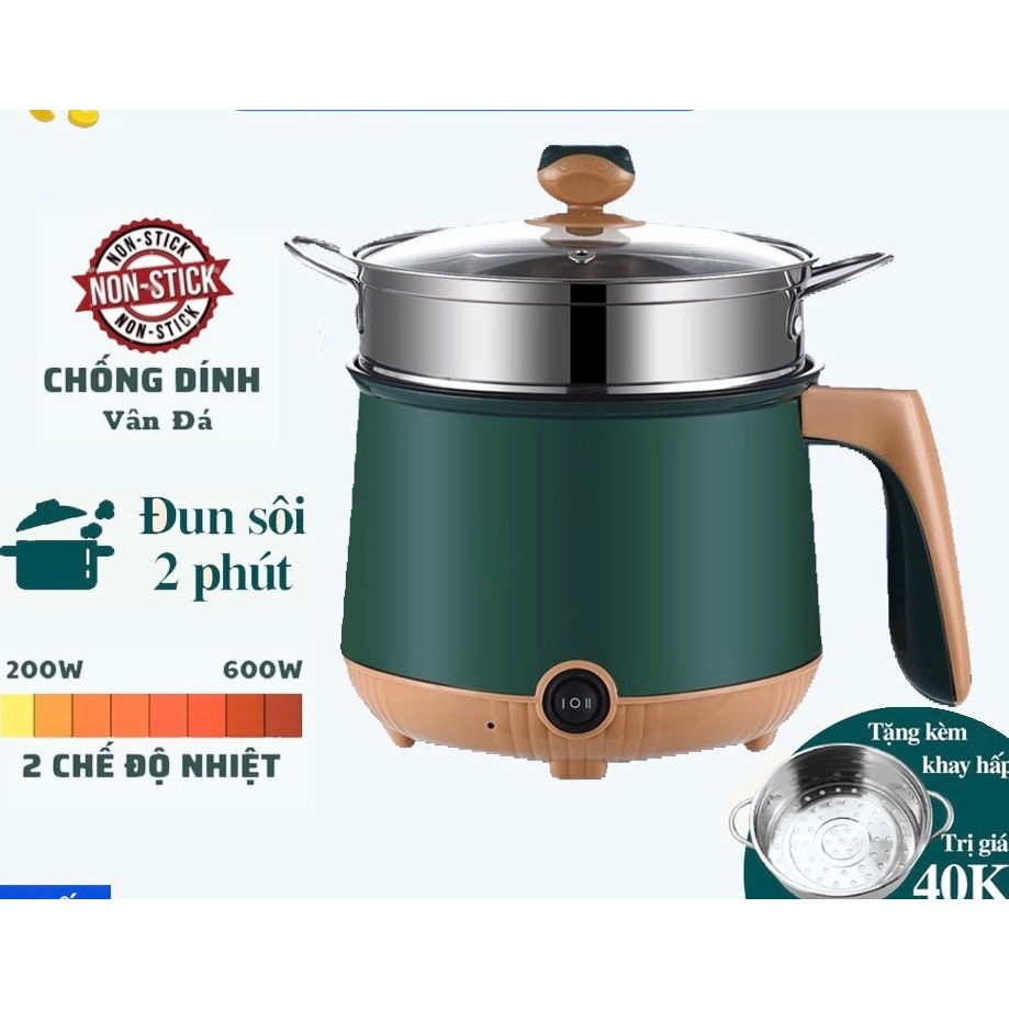 Nồi Lẩu Mini Shanban Vân Đá Chống Dính, Ca Nấu Mì 3 Lớp Cách Nhiệt ...