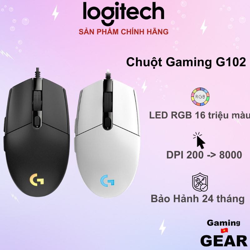 Chuột gaming Logitech G102 Gen 2 Lightsync ( Tùy chỉnh RGB, 6 nút lập trình ) | Shopee Việt Nam