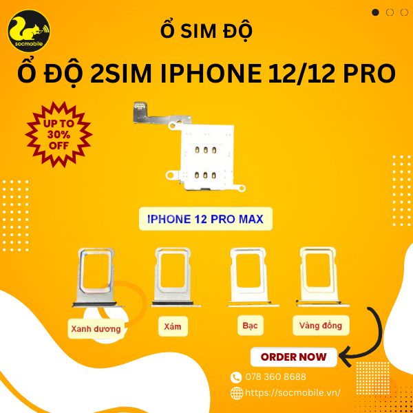 Ổ Độ, Khay 2 Sim Vật Lý Cho iP 12 Pro Max - Bảo Hành 3 Tháng | Shopee ...