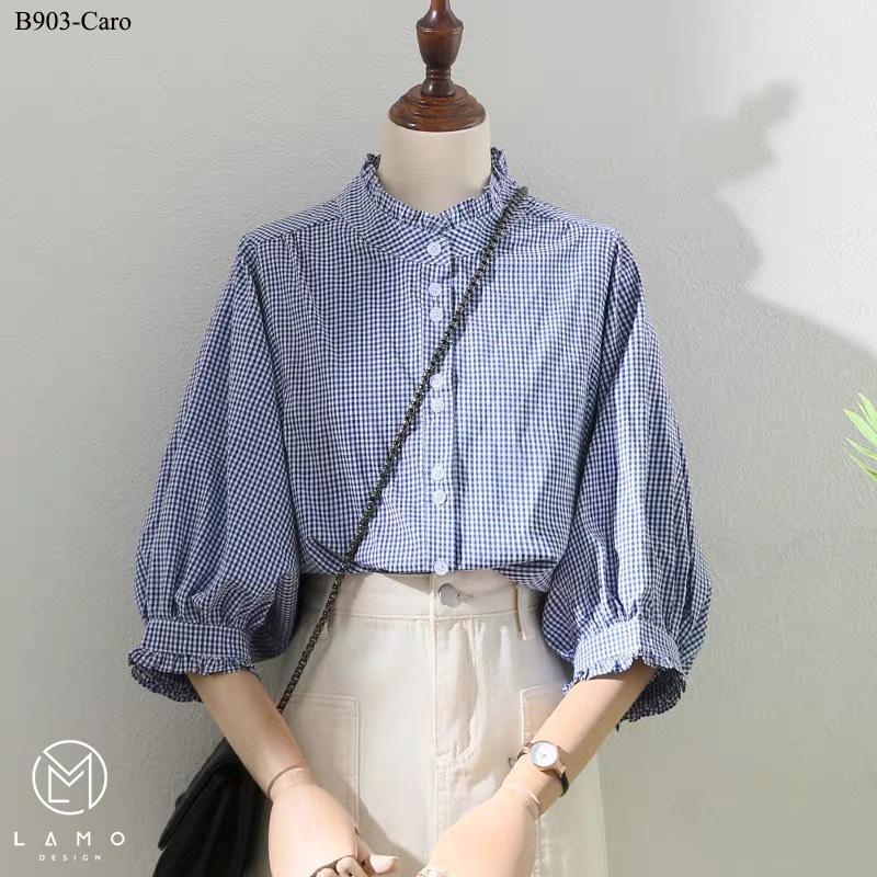 Áo Somi thiết kế Lamo Design Áo kiểu nữ hàn quốc caro cotton xịn thiết ...