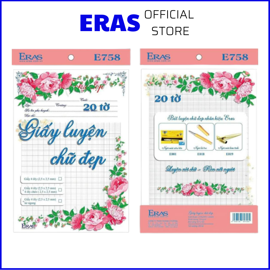 Giấy Viết Chữ Đẹp Có Tiêu Đề - Giấy Luyện Viết Chữ Đẹp A4 Eras E758 ...