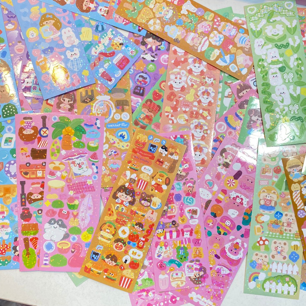 Mua 200 tấm tặng kèm quà - Set 100 tấm sticker lấp lánh dài 13x4,5cm ...
