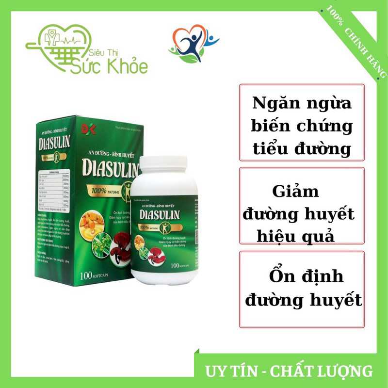 Viên uống tiểu đường DIASULIN ổn định đường huyết, giảm nguy cơ biến ...