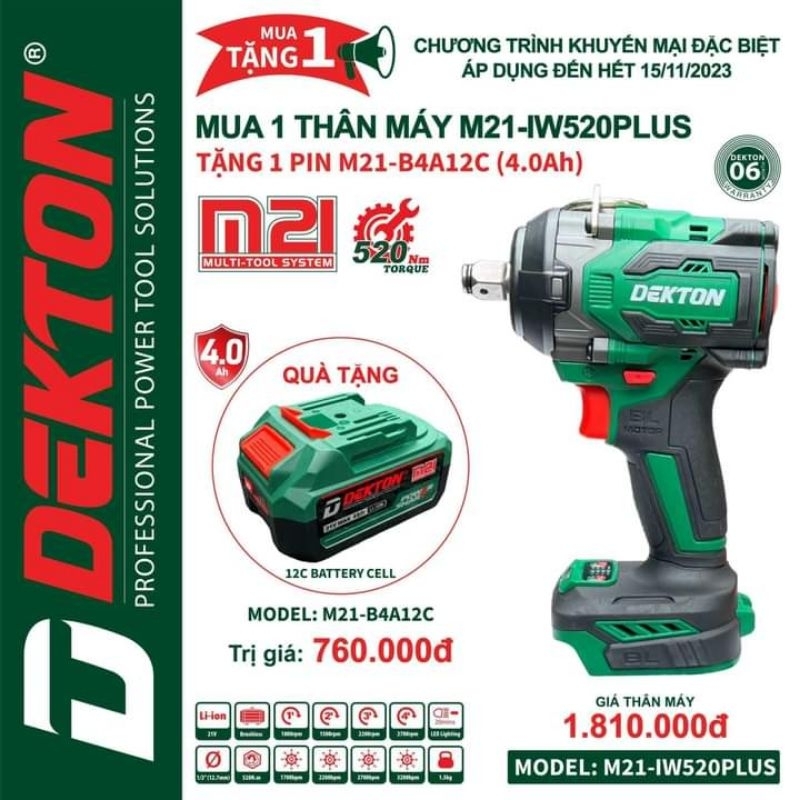 BULON 520 plus 1 thân máy tặng 1 pin 4.ah | Shopee Việt Nam