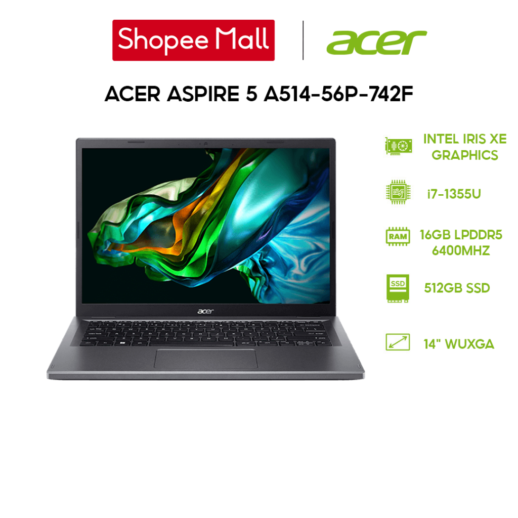 Laptop Acer Aspire 5 A514-56P-742F i7-1355U | 16GB | 512GB |14' WUXGA ...