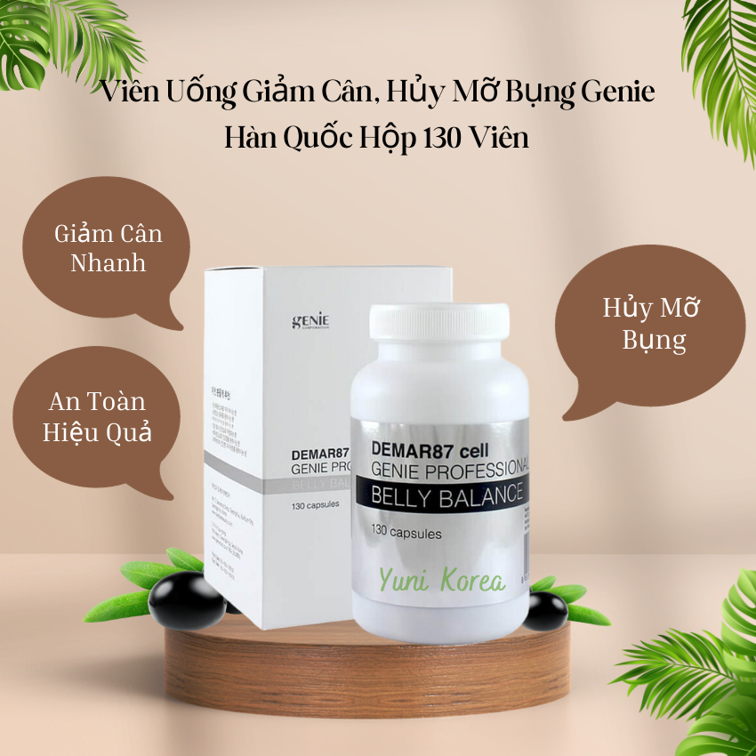 Viên Uống Giảm Cân, Hủy Mỡ Bụng Genie Derma87 Cell Belly Balance Hàn ...