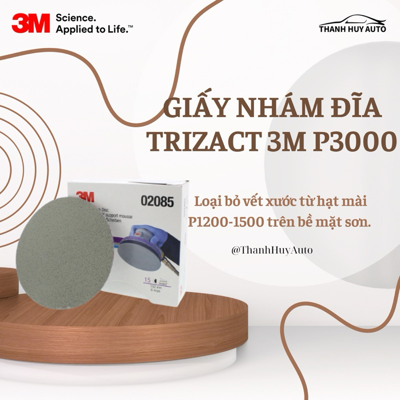 (1 Miếng) Nhám 3M Trizact P3000– Loại bỏ xước nhám P1000–P1500, tạo ...