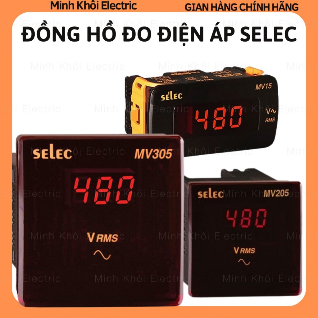 Đồng hồ đo điện áp Selec MV305,MV205,MV15, đồng hồ tủ điện Selec,đồng ...