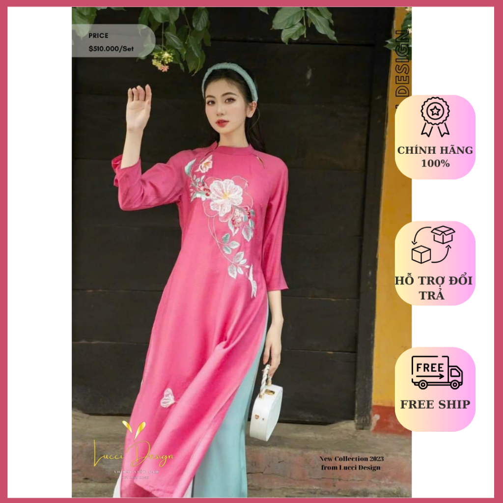 Áo dài cách tân Bạch Trà vải tơ Crep cao cấp by Lucci.Design | Shopee Việt Nam