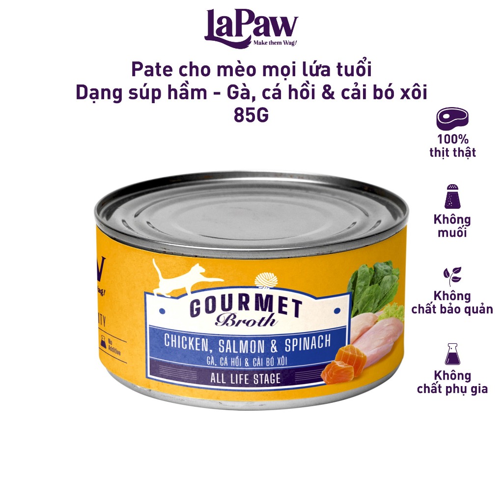 [HỎA TỐC] Pate cho mèo laPaw Gourmet cao cấp dạng soup hộp 85g | Shopee ...
