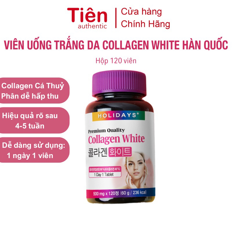 [ĐỦ BILL] Viên uống trắng da Holidays Collagen PREMIUM 120 viên ...