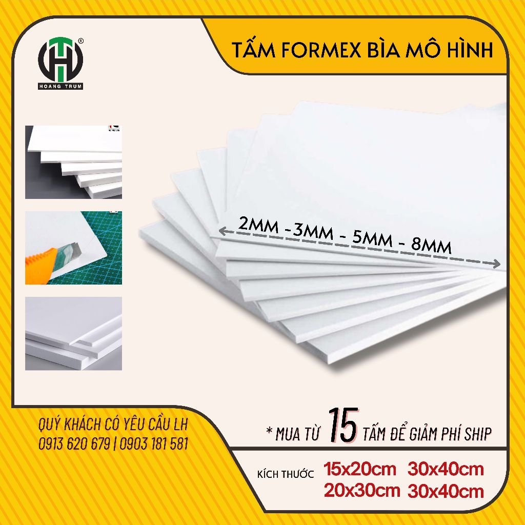 Combo 10 Tấm Formex Bìa Mô hình KT 2mm - 3mm - 5mm - 8mm khổ 15x20cm | Shopee Việt Nam