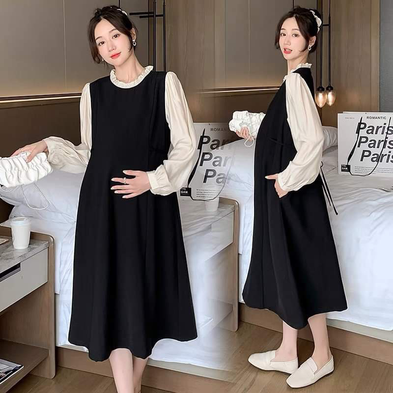 Váy YT23, Đầm Xoè Phối Tay Chất Chéo Hàn Có Dây Buộc Sau, Bầu Mặc Xinh | Shopee Việt Nam