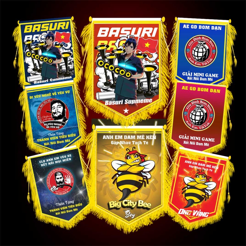 Cờ lưu niệm Xe tải, Kèn hơi Basuri, Kèn Ong vàng, Cờ Bom Đạn, Cờ lưu ...