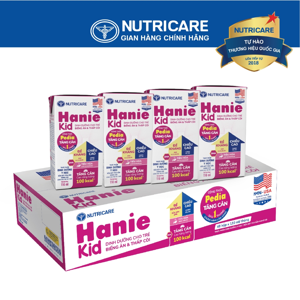 Thùng 48 Hộp Sữa Bột Pha Sẵn HANIE KID Nutricare Bé Suy Dinh Dưỡng ...