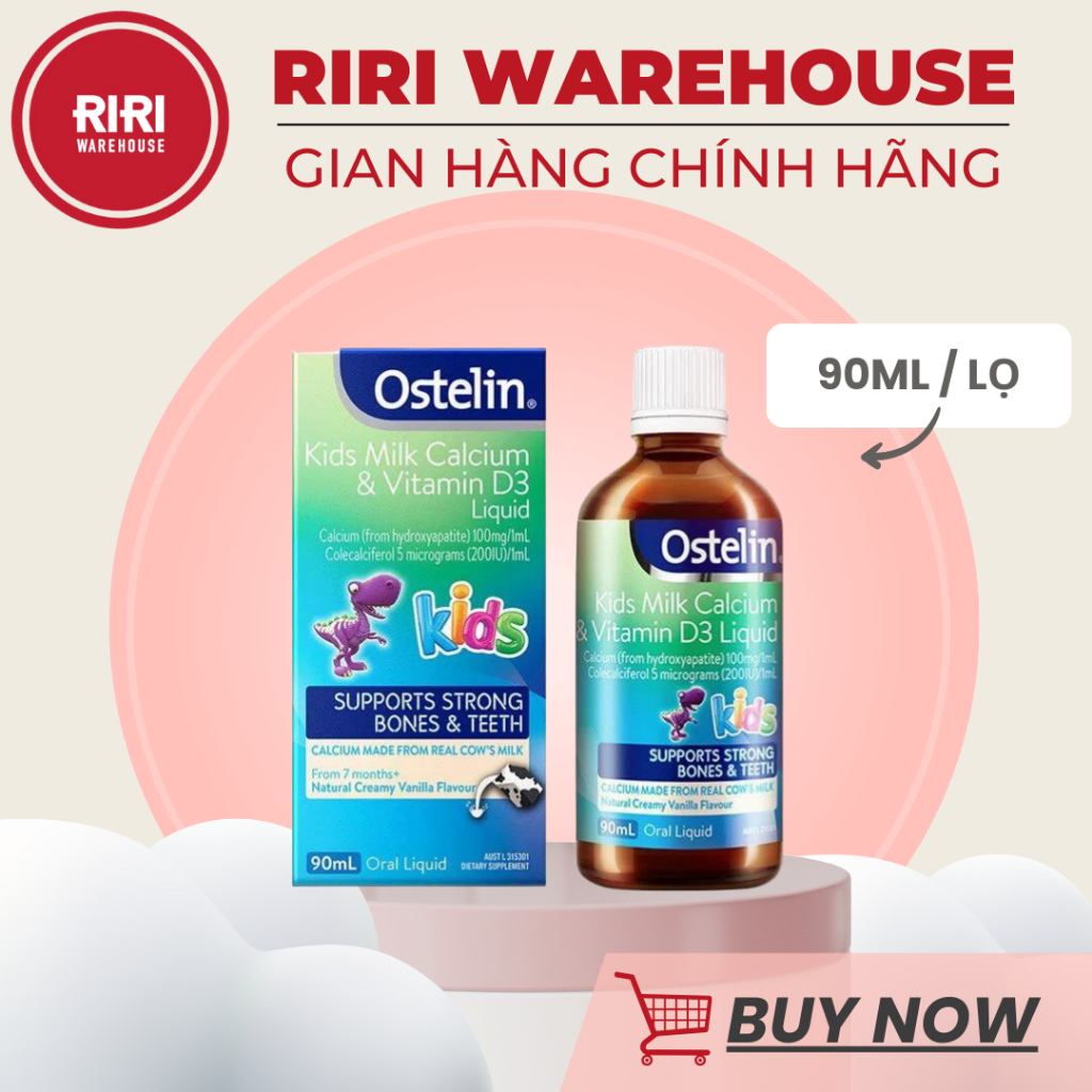Ostelin Kids Milk Calcium & Vitamin D3 Liquid 90ml ( Date 2025 ...