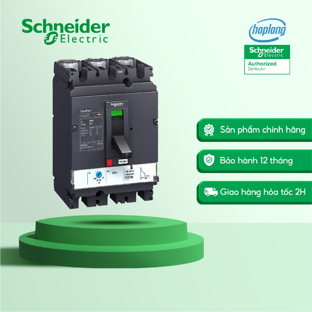 Cầu dao chỉnh dòng Schneider MCCB LV510307 Schneider - 3P - 100A - Type ...