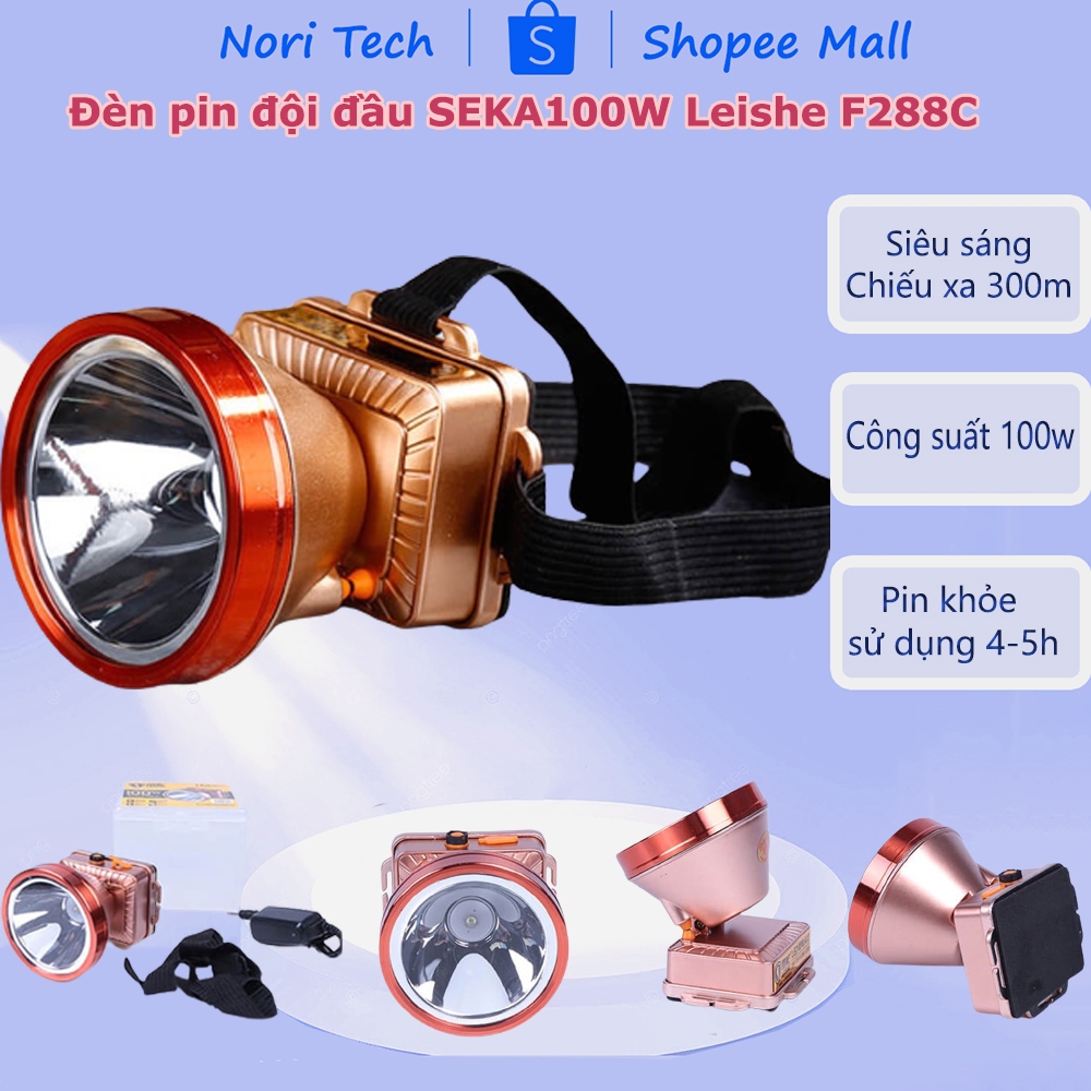 Đèn pin đội đầu SEKA100W Leishe F288C siêu sáng chiếu xa 300m, pin trâu ...