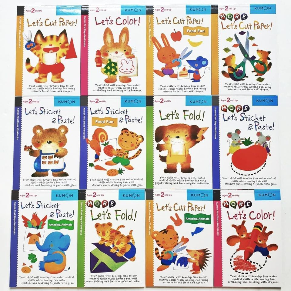Sách- KUMON FIRST STEP WORKBOOK - Kumon Cắt Dán 12 Cuốn | Shopee Việt Nam