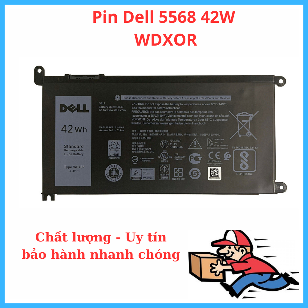 PIN Laptop DELL 5567 42WH ZIN - 3 CELL 5567 5568 5468 7579 5480 3180 ...