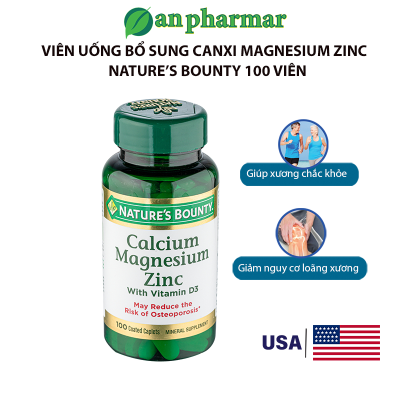 Viên uống Bổ Sung Canxi Magnesium Zinc Nature's Bounty 100 viên giúp ...