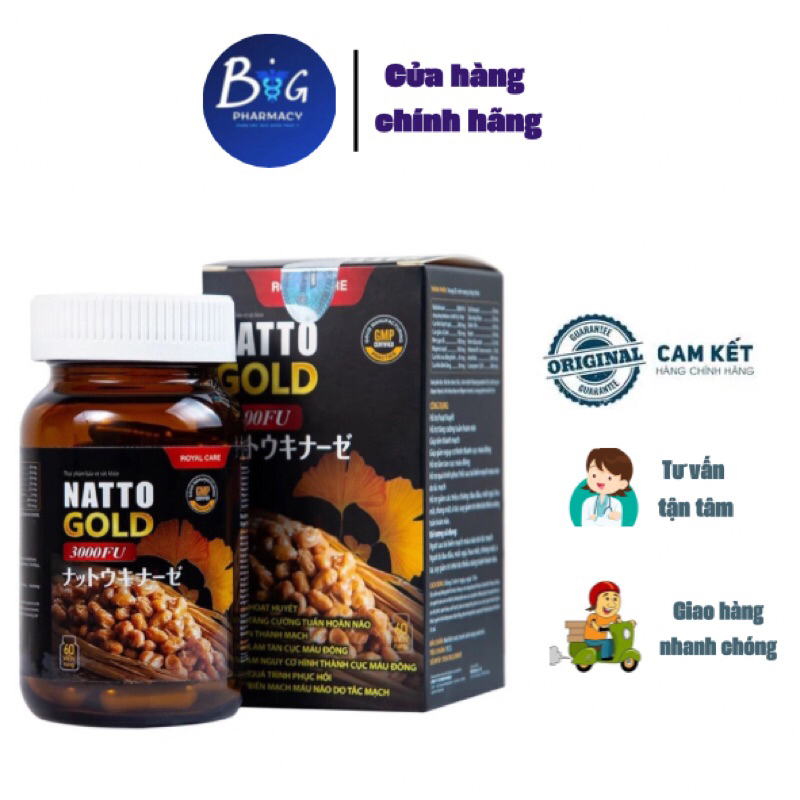 Viên uống Natto Gold 3000 Fu Royal Care hỗ trợ tăng cường tuần hoàn não ...