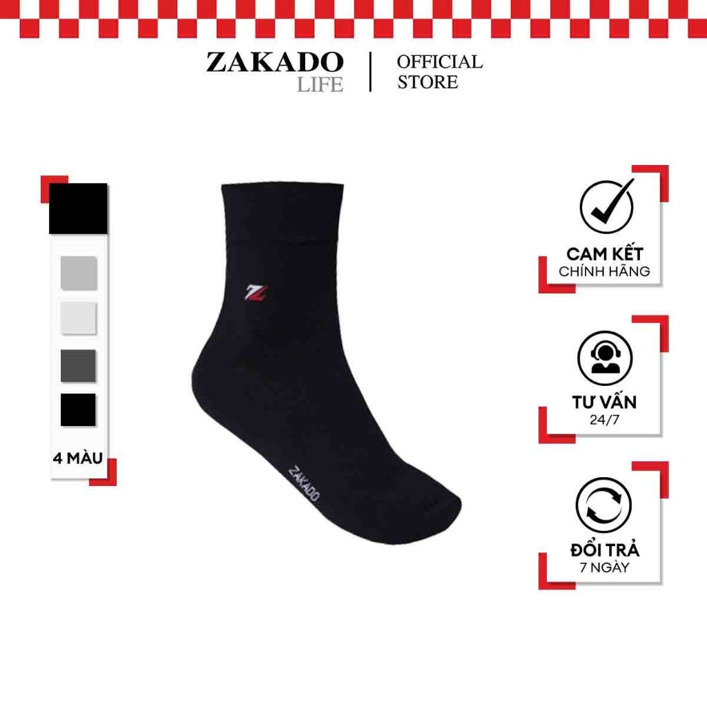 COMBO 3 ĐÔI Tất cổ cao Banboo Zakado, mềm mịn, kháng khuẩn khử mùi ...