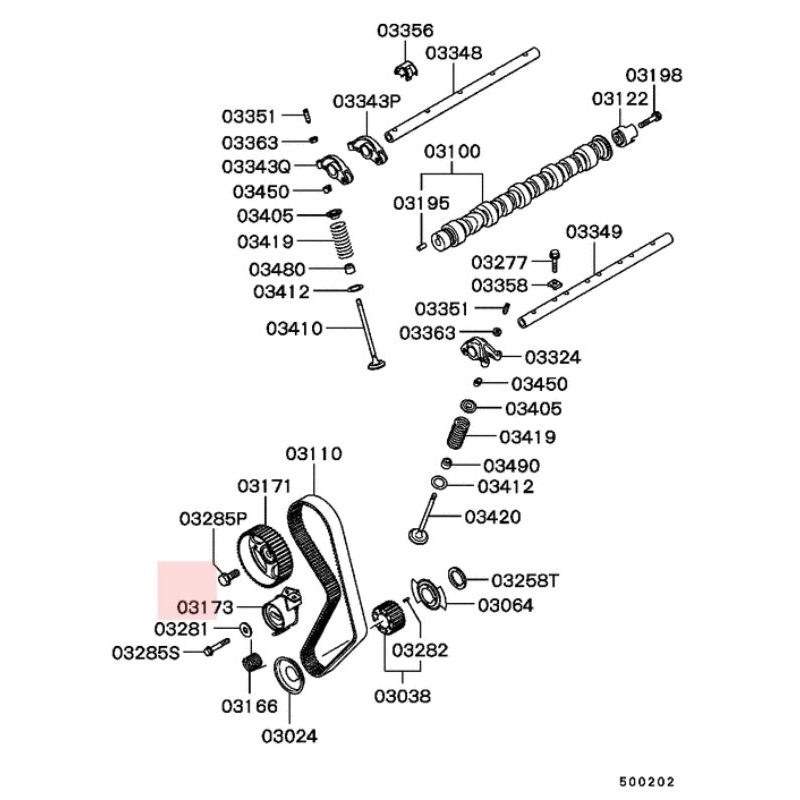 Bộ căng đai (Tensioner valve timing belt) Lancer CK4A MD320174 | Shopee ...