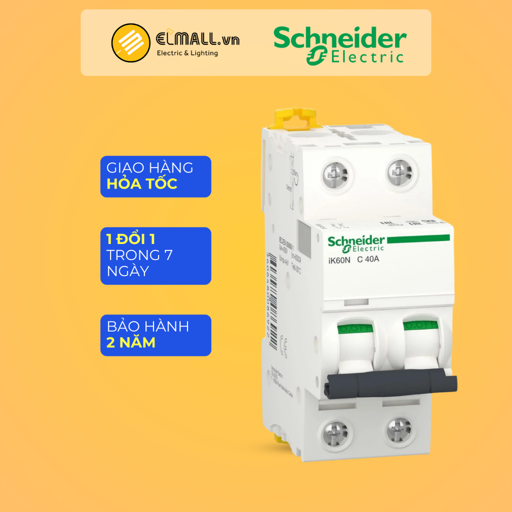 Cầu giao tự động SCHNEIDER Aptomat MCB 2P 6kA Acti9 IK60N 230V - ELMALL | Shopee Việt Nam