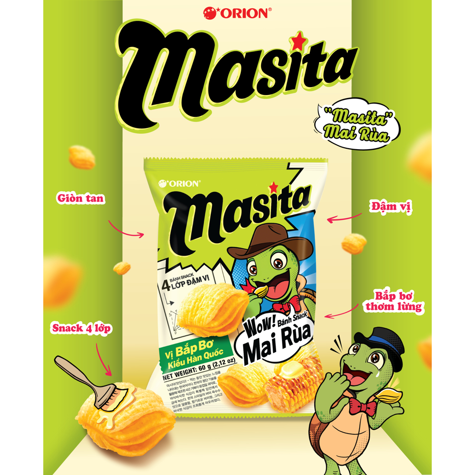 Combo 10 Gói Snack Orion Mai Rùa 4 Lớp Masita vị bắp bơ Hàn Quốc Nhỏ 33g | Shopee Việt Nam