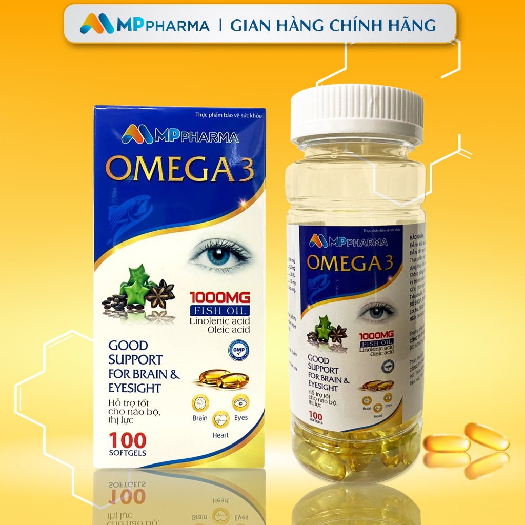 Viên uống dầu cá Omega 3 MP Pharma tăng cường thị lực cho người lớn và ...