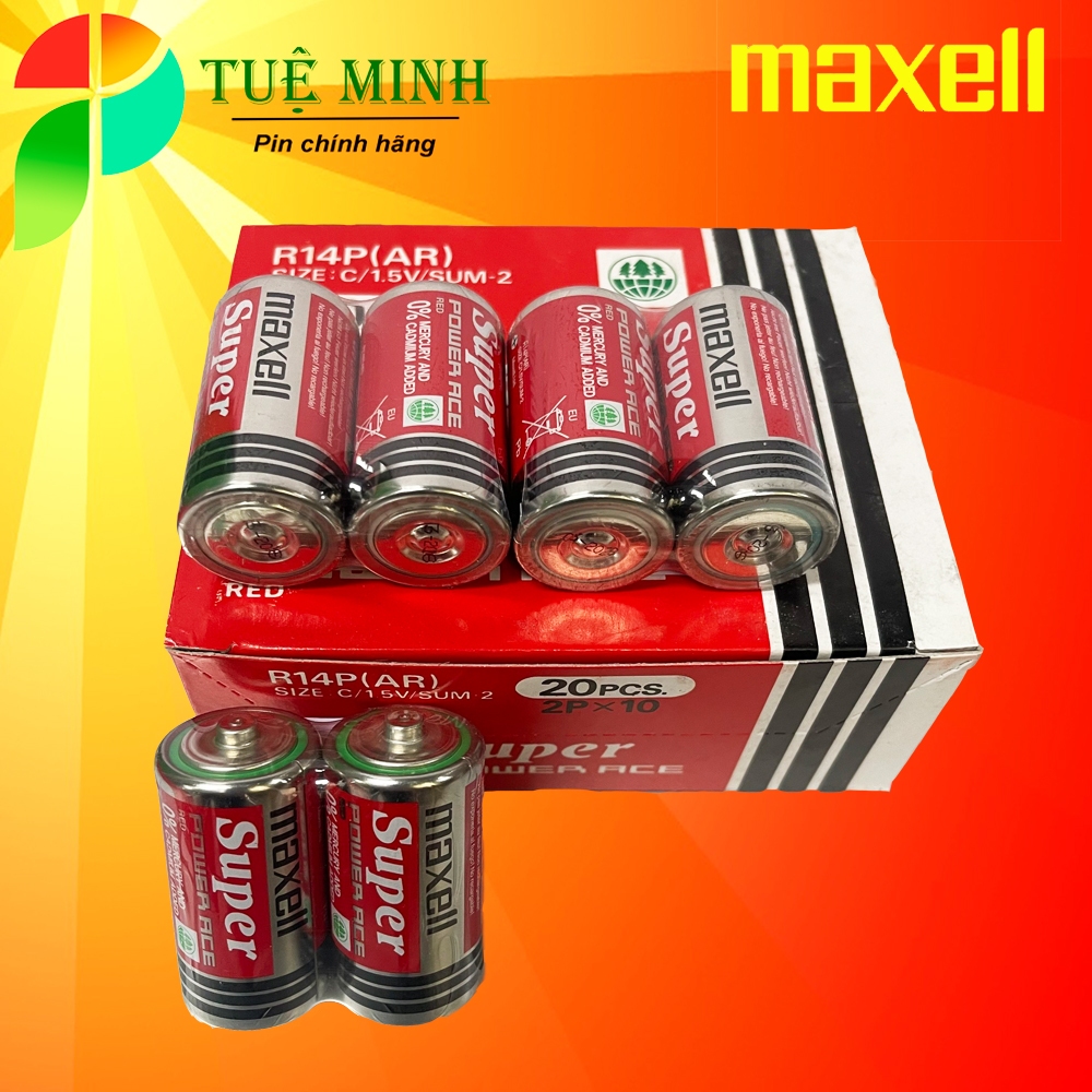 Pin Maxell Trung C / R14P chính hãng, giá rẻ dùng cho đồng hồ, bếp gas ...