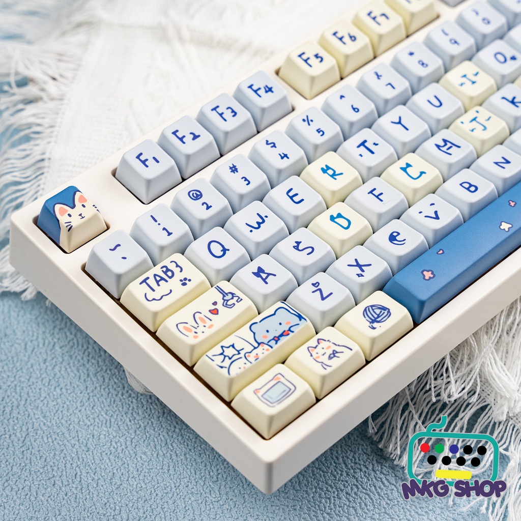 Bộ keycap MDA Blue Cat | Nhựa PBT dyesub | 147 nút bàn phím cơ cực đẹp ...