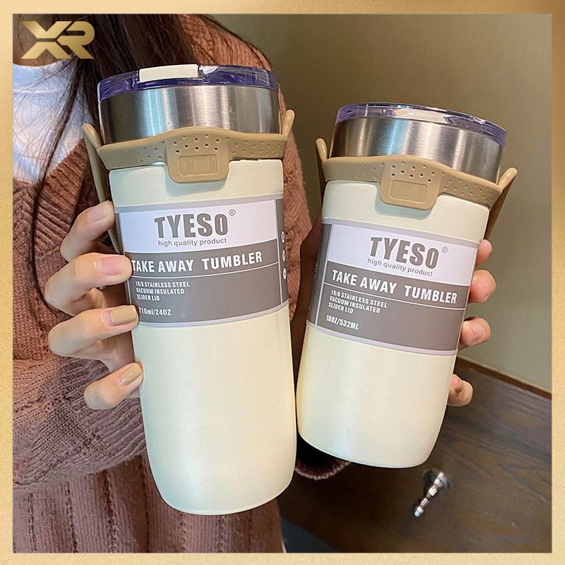 Cốc giữ nhiệt Tay cầm caosu 550ml/710ml ly giữ nhiệt inox 304 tặng cọ bình, ống hút, Sticker ...