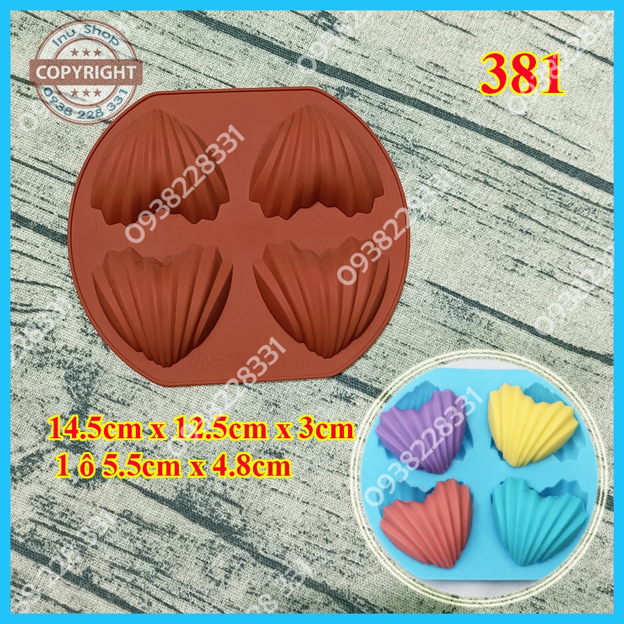 HCM - Khuôn silicon làm bánh vỏ sò Madeleine 20 bánh, đổ socola, rau ...