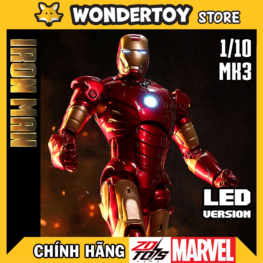 Mô hình ZD Toys Iron Man Mark 3 (MK3) 1/10 Led version + Hall Armor LED ...