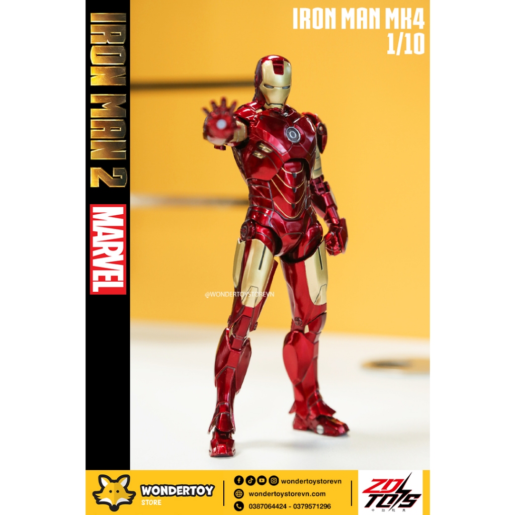 Mô hình ZD Toys Iron Man Mark 4 (MK4) 1/10 Led version + Hall Armor LED ...