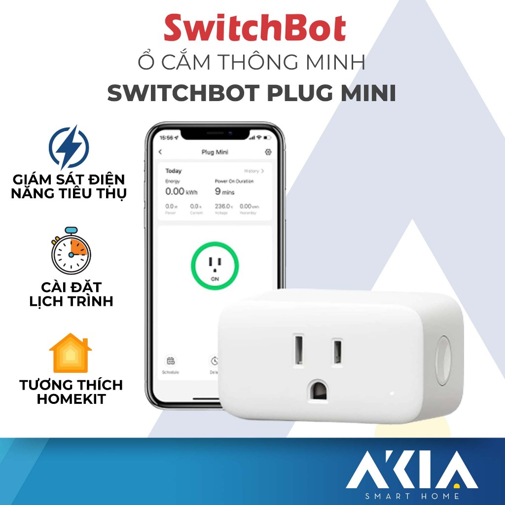 [THANH LÝ] Ổ cắm thông minh SwitchBot Plug Mini - Đo điện tiêu thụ, bật/ tắt từ xa, tương thích ...