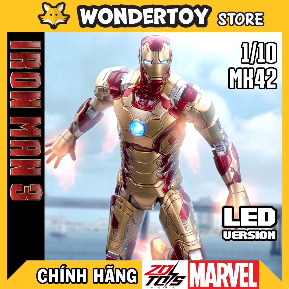 Mô hình ZD Toys Iron Man Mark 42 (MK42) 1/10 Led version - Marvel Chính Hãng | Shopee Việt Nam