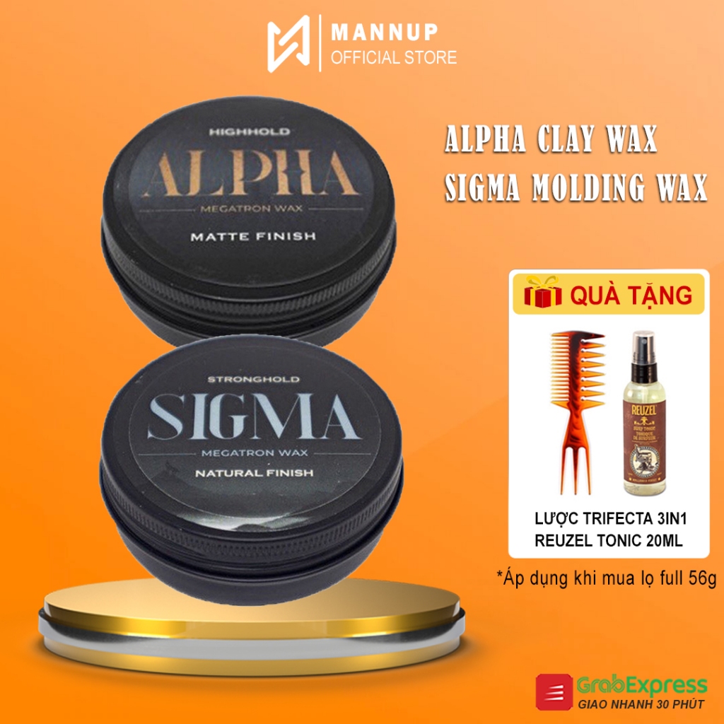 [Chính Hãng 100%] Sáp Vuốt Tóc Alpha Clay Wax & Sigma Molding Wax 56gr ...